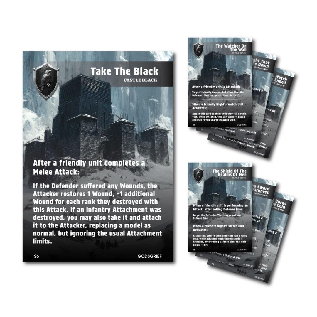 ASOIAF Custom Full Art Cards - Night's Watch - Base Deck Tactics Cards ...