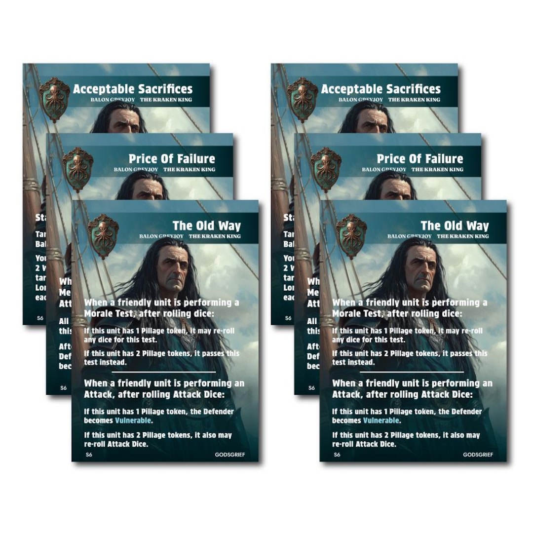 ASOIAF Custom Full Art Cards - Greyjoy - Balon Greyjoy Commander Cards ...