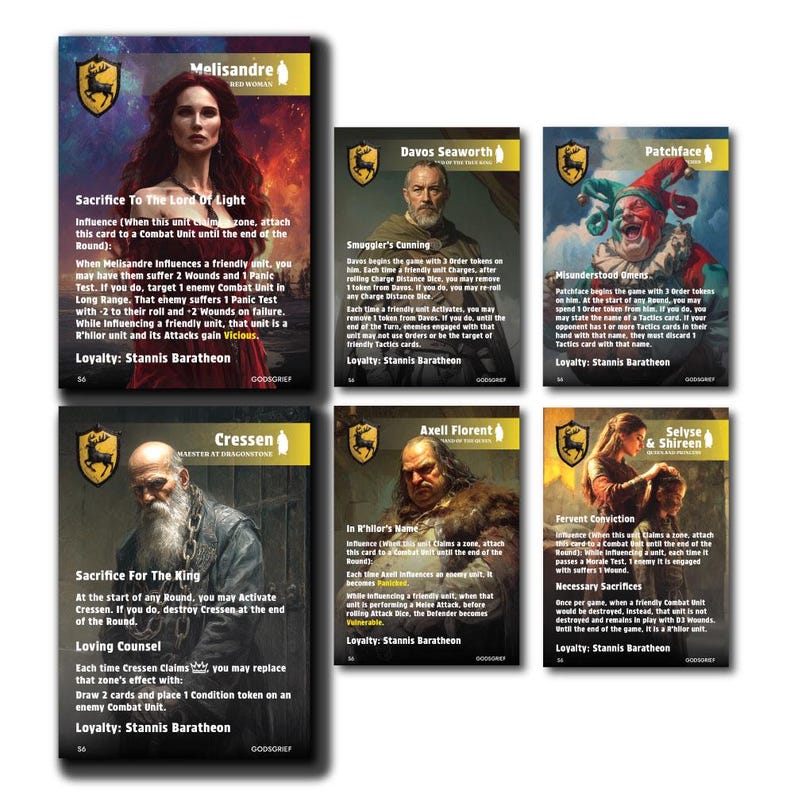 ASOIAF Custom Full Art Cards - Baratheon - Ncus (pdfs Ready for Print ...