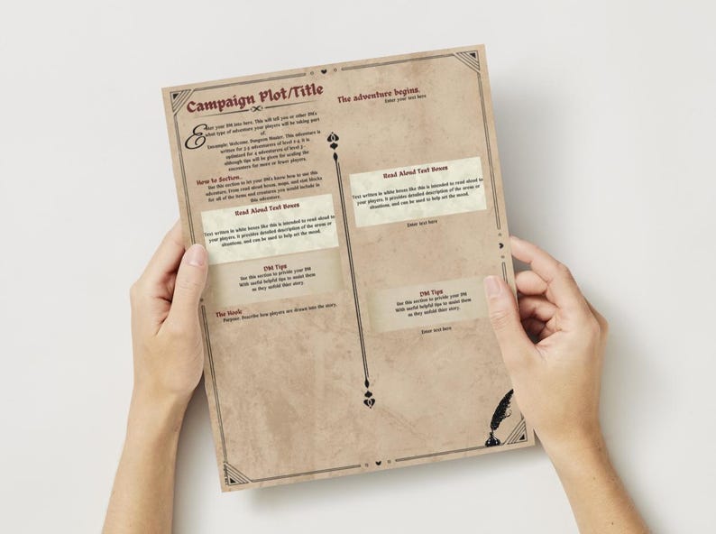 Dnd Campaign Module Template – Editable RPG Rulebook Layout for Game ...
