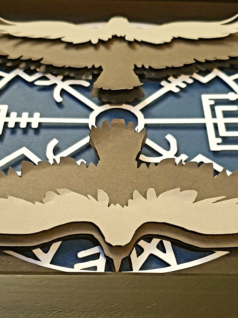 Huginn and Muninn SVG and PNG Cut Files for Shadow Box - Etsy UK