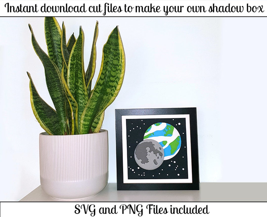 Boots on the Moon - SVG and PNG Cut Files for Shadow Box - Etsy UK