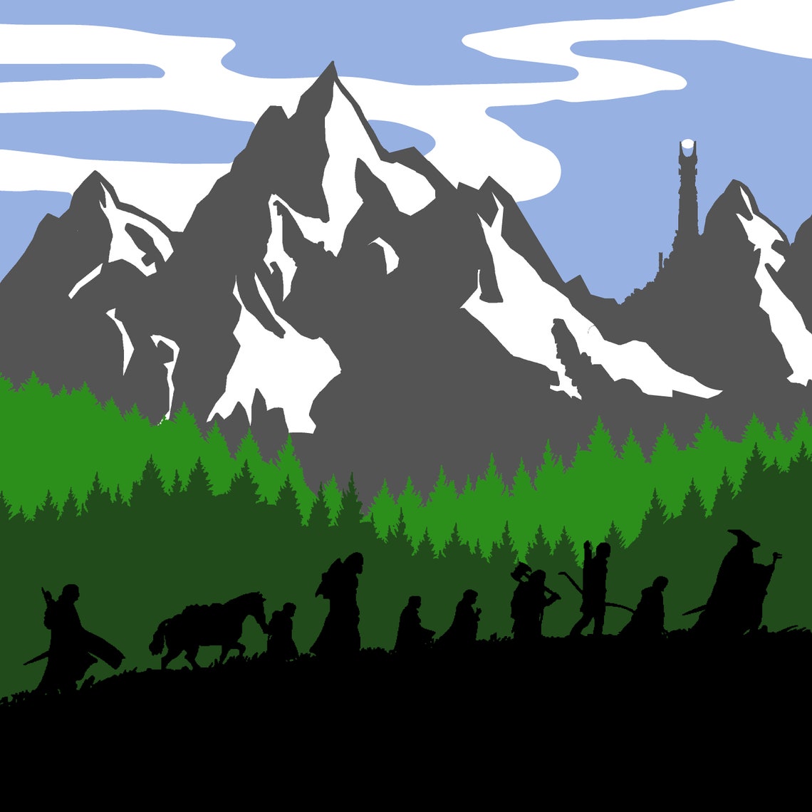 Fellowship SVG and PNG Cut Files for Shadow Box | Etsy