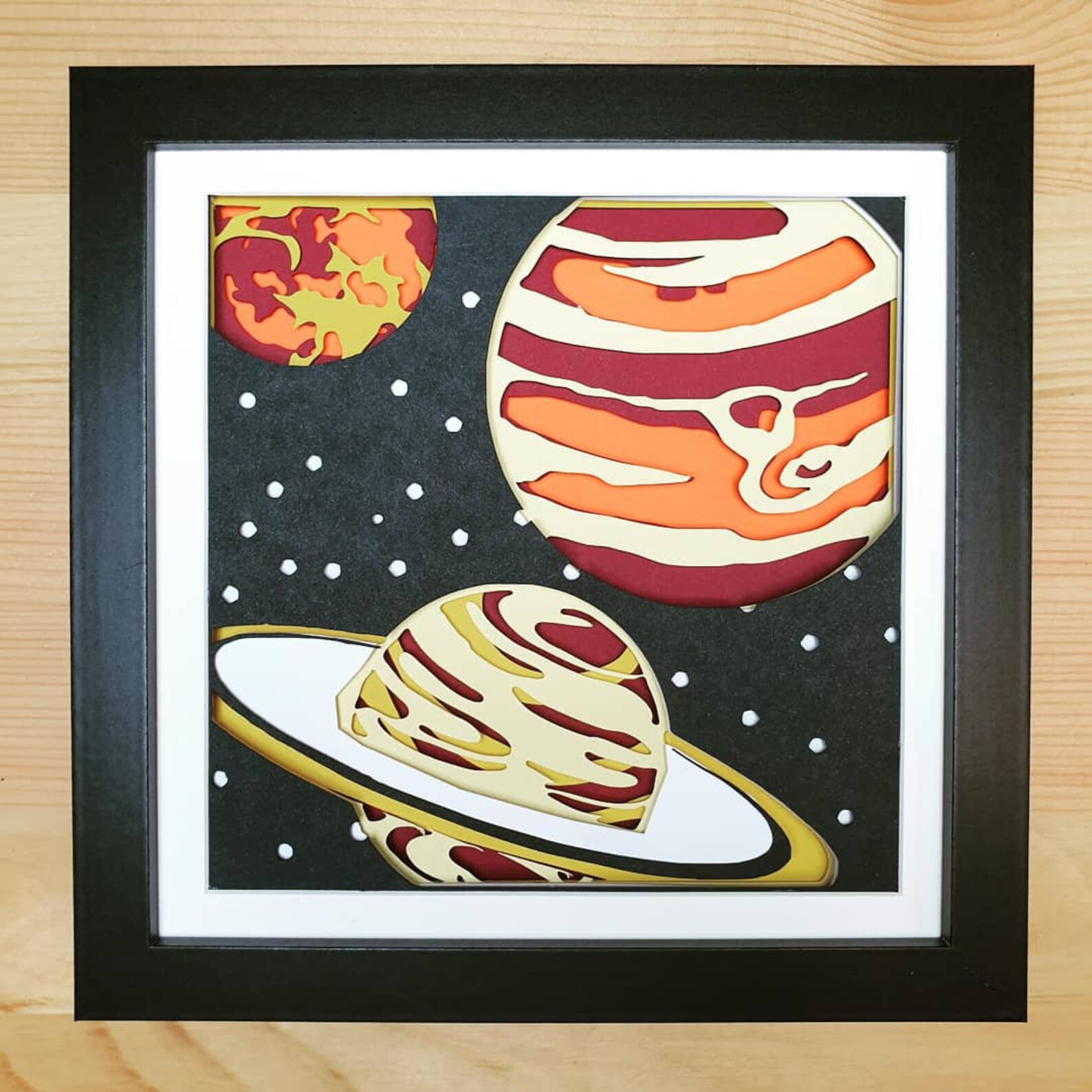 Solar System Trio Shadow Box SVG and PNG Cut Files - Etsy UK