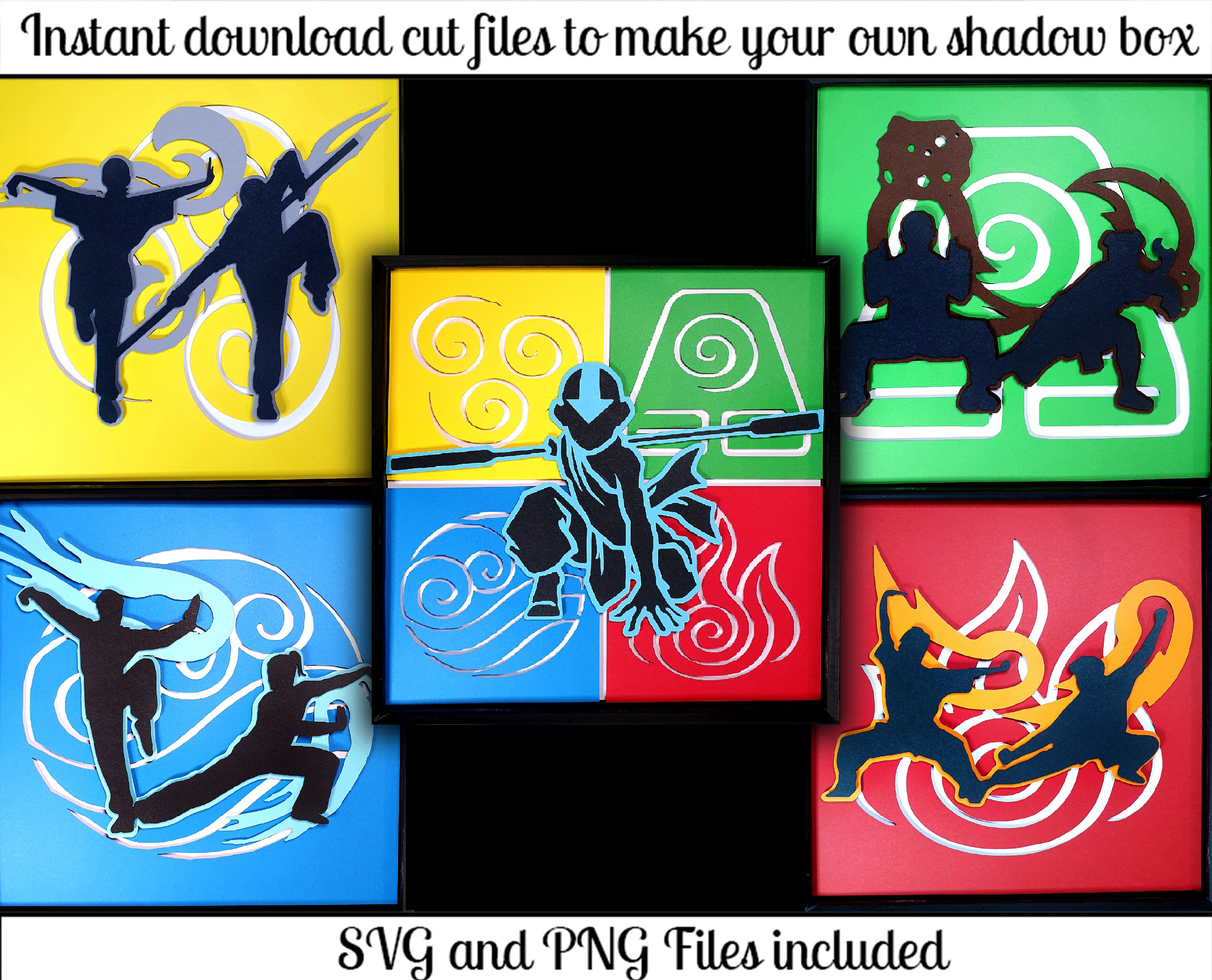 Avatar Shadowbox | The Last Airbender 3D Cut Paper Art Piece | Handmade ...