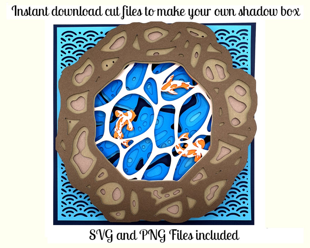 Koi Pond - SVG and PNG Cut Files for Shadow Box - Etsy
