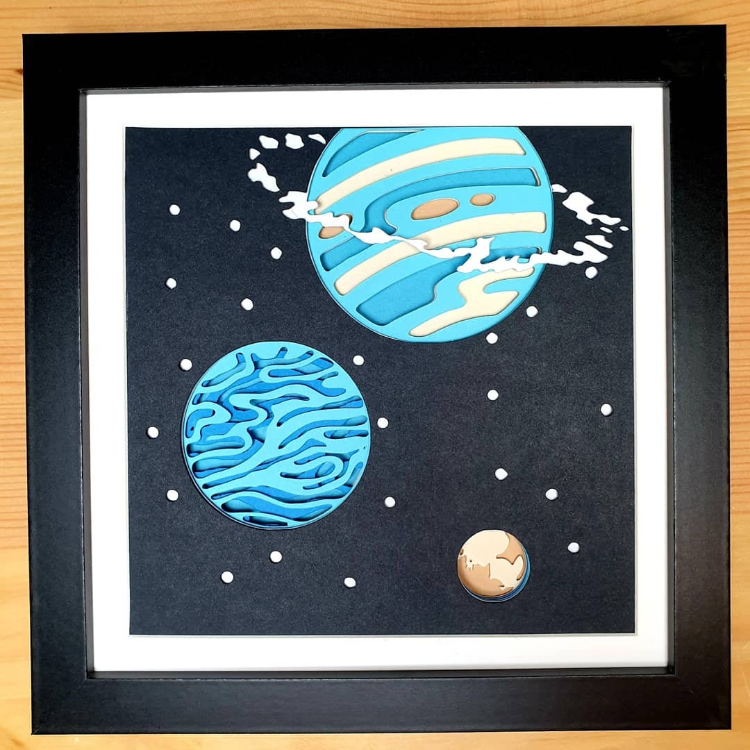 Solar System Trio - Shadow Box SVG and PNG Cut Files - Etsy UK
