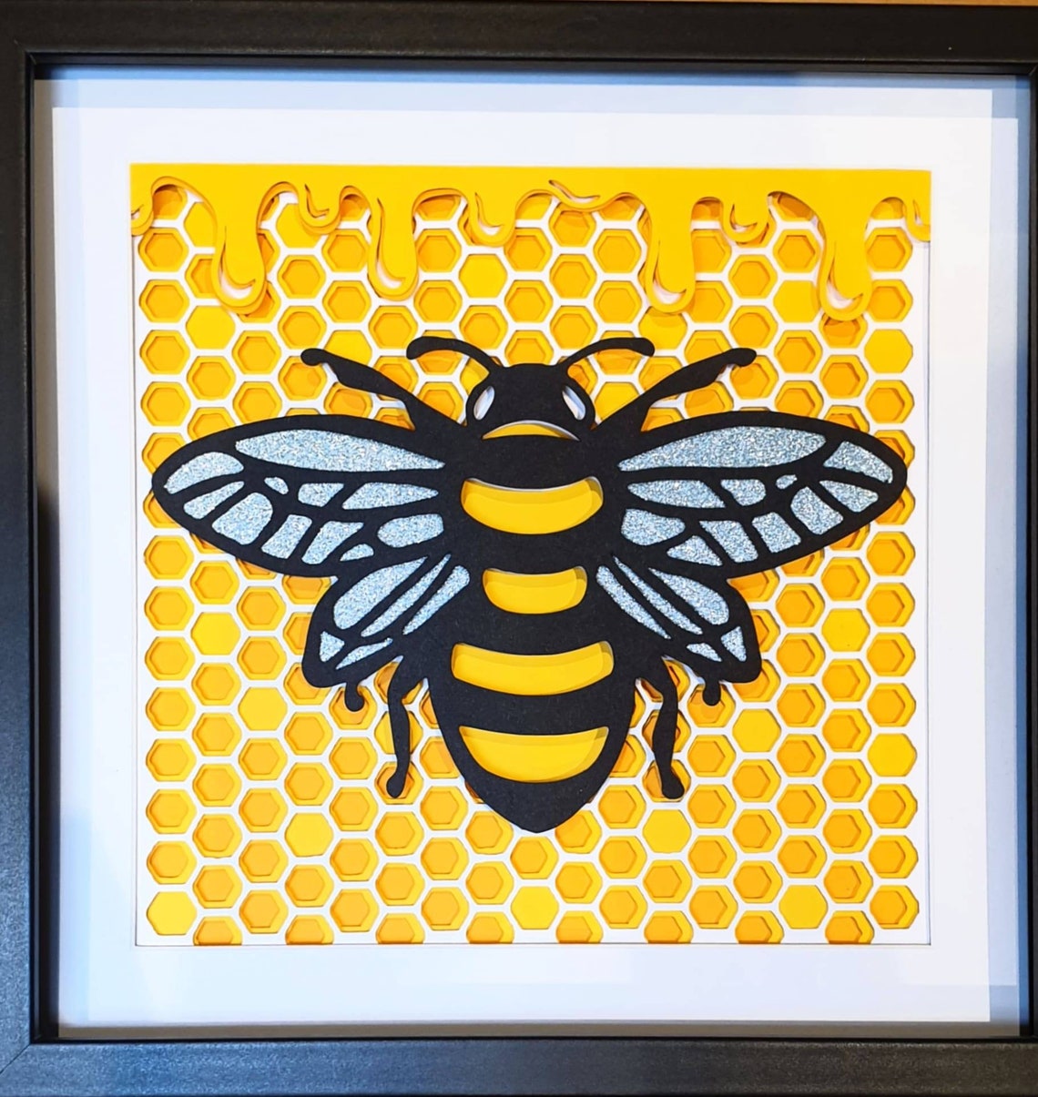 Honey Bee - Shadow Box SVG and PNG Cut Files - Etsy Ireland