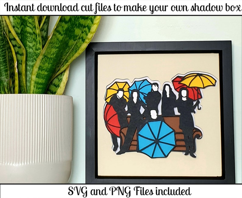 Friends Shadow Box SVG and PNG Cut Files - Etsy UK