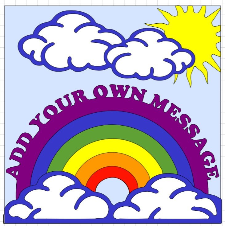 Customisable Message Rainbow SVG and PNG Cut Files for - Etsy UK