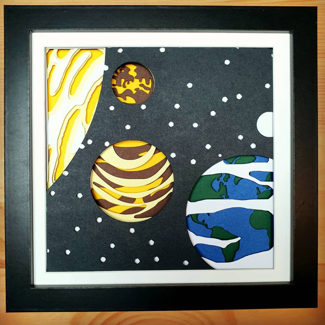 Solar System Trio Shadow Box SVG and PNG Cut Files - Etsy UK