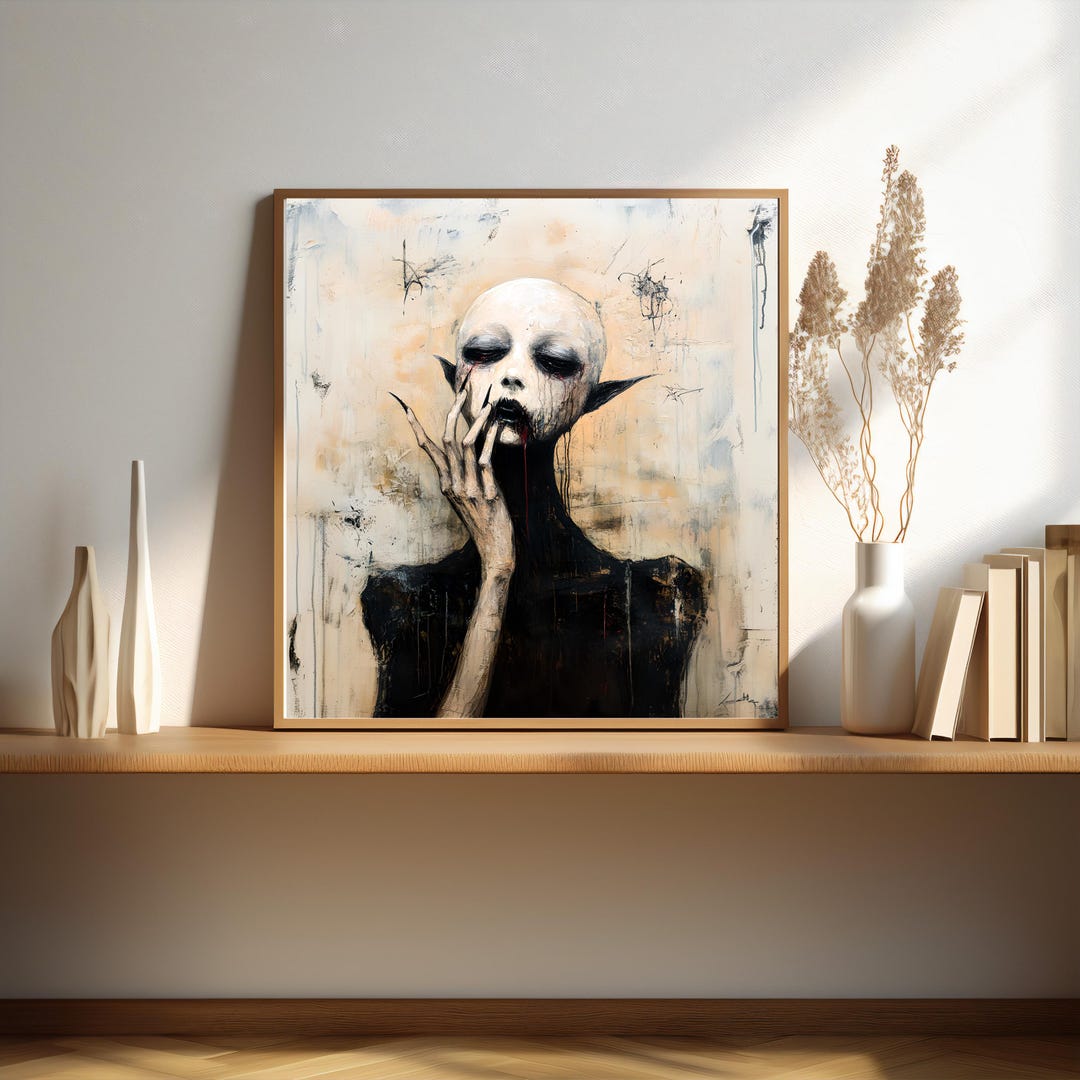 Vampire Surreal Portrait Wall Art –dark Academia, Gothic Horror, Undead ...