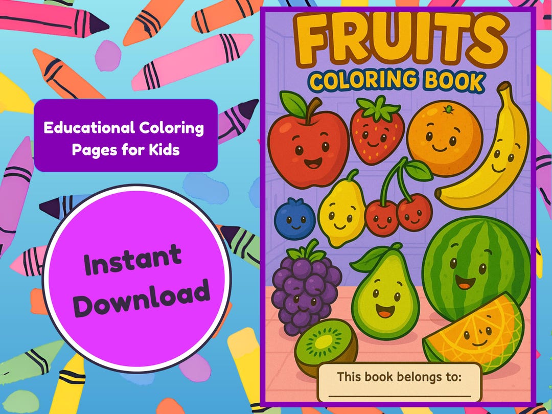 Fruits Coloring Book for Kids | Printable PDF | Educational Cartoon ...