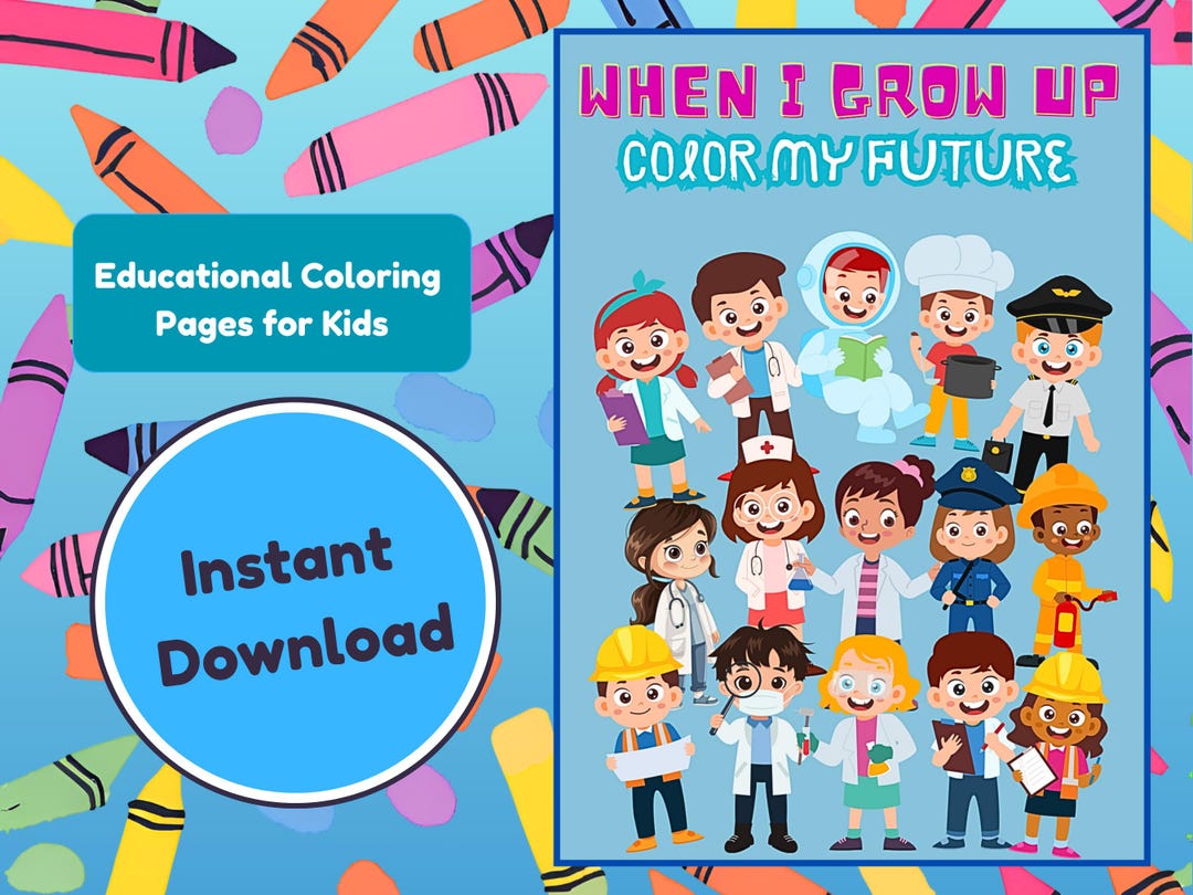 Printable Kids Coloring Book | Career Dream Jobs for Children ...