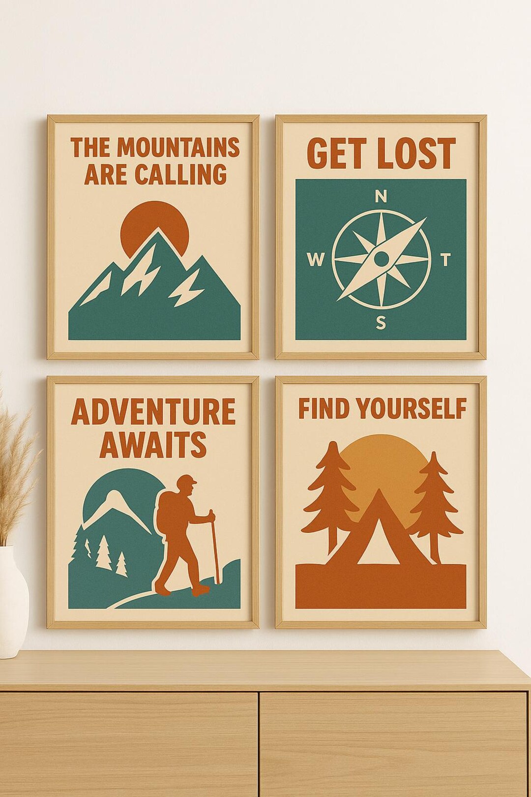 Adventure Poster Set | Outdoor Hiking Wall Art | A4 Digital Download - Etsy