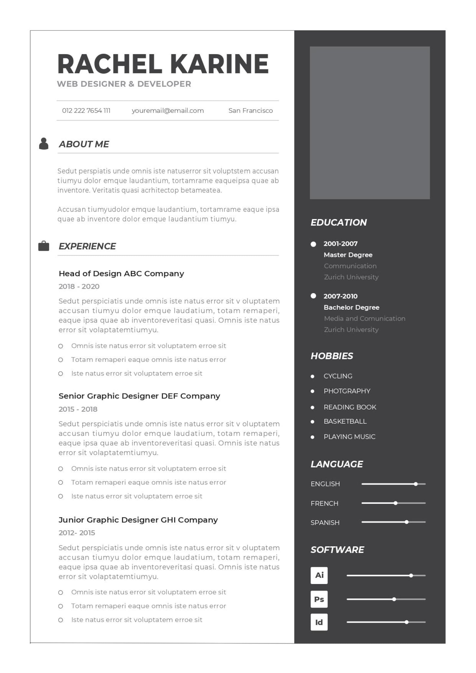 CV Template 2026 | Word, Adobe Illustrator, EPS | Instant Etsy Download ...