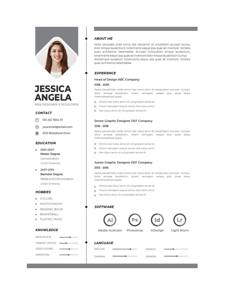 Modelo de currículo limpo 2026 | Word, Adobe Illustrator, EPS ...