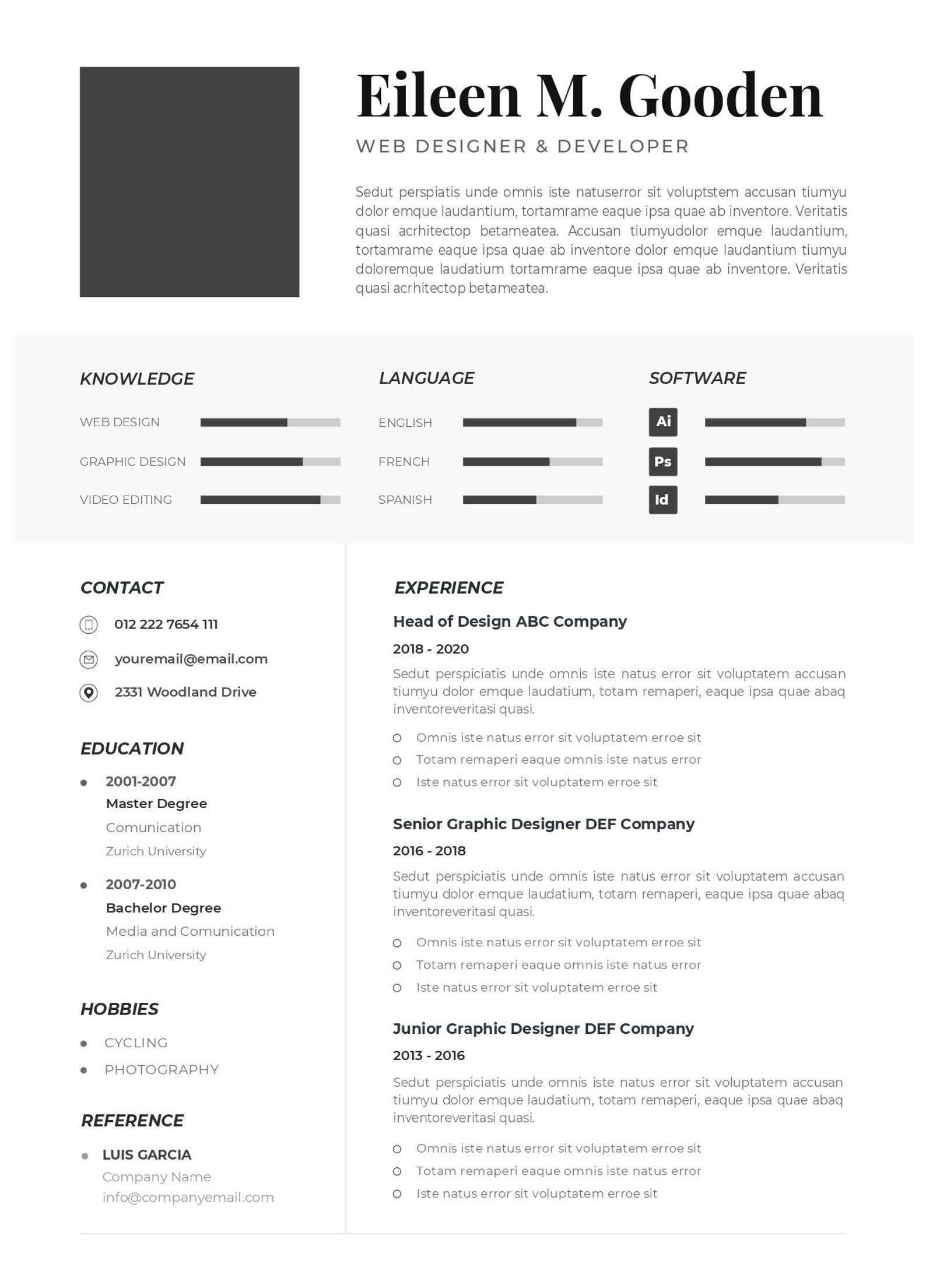 CV Template 2026 | Word, Adobe Illustrator, EPS | Instant Etsy Download ...