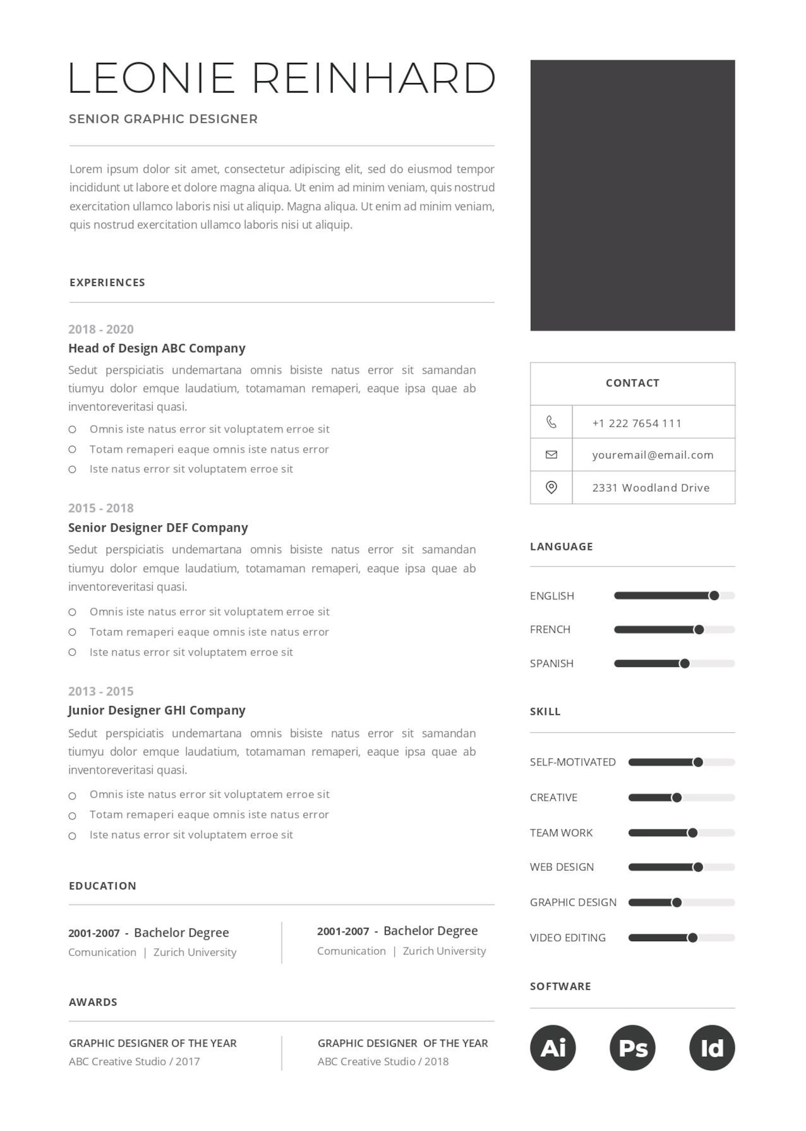 CV Template 2026 | Word, Adobe Illustrator, EPS | Instant Etsy Download ...