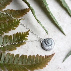 Snail Shell Necklace, Silver Spiral Pendant, Nature Inspired Jewelry ...
