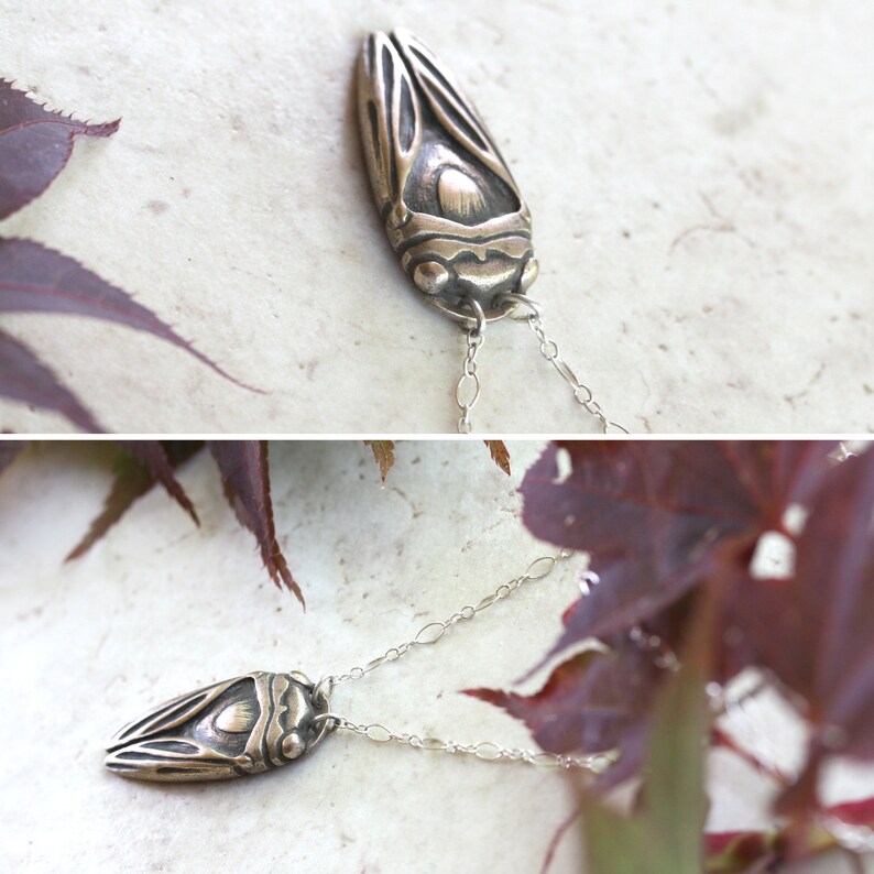 Cicada Necklace Bronze Locust Pendant Simple and Modern | Etsy