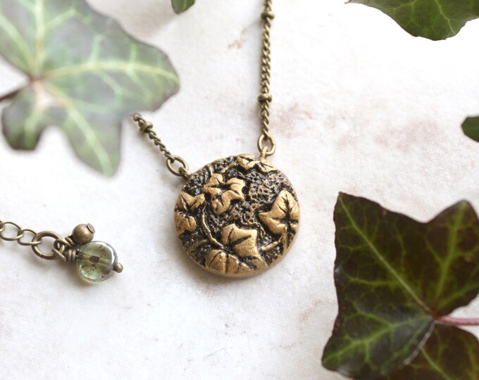 Ivy Necklace, Gold Ivy Leaf Charm, Silver Ivy Jewelry, Ivy Vine ...