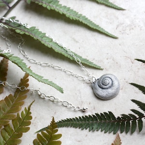 Snail Shell Necklace, Silver Spiral Pendant, Nature Inspired Jewelry ...