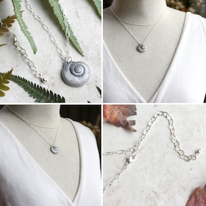 Snail Shell Necklace, Silver Spiral Pendant, Nature Inspired Jewelry ...