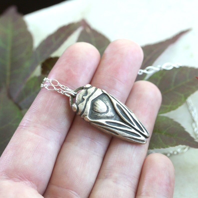 Cicada Necklace Bronze Locust Pendant Simple and Modern | Etsy