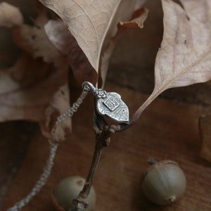 Silver Acorn Pendant, Small Oak Tree Charm, Nature Treasure Jewelry ...