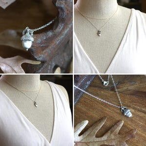Silver Acorn Pendant, Small Oak Tree Charm, Nature Treasure Jewelry ...