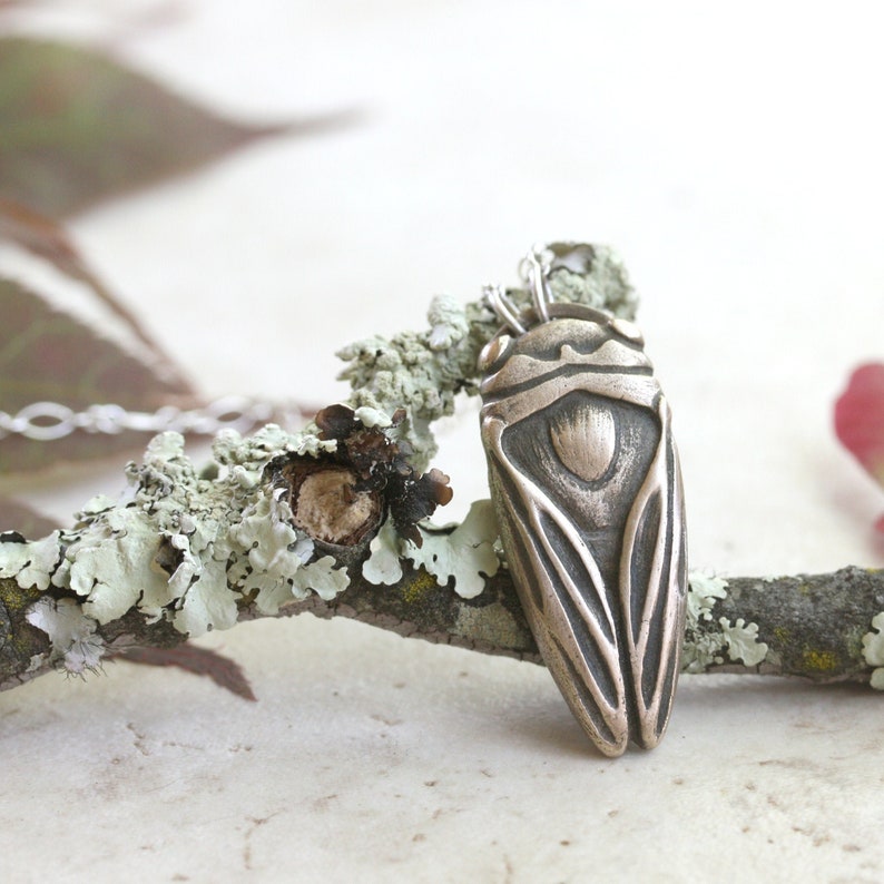 Cicada Necklace Bronze Locust Pendant Simple and Modern | Etsy