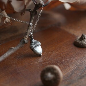 Silver Acorn Pendant, Small Oak Tree Charm, Nature Treasure Jewelry ...