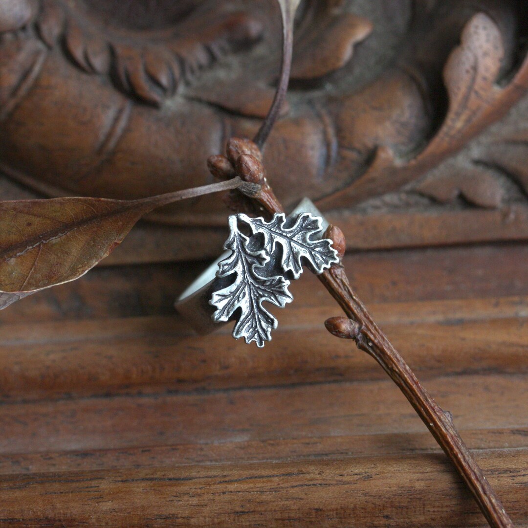 Oak Leaves Ring, Silver Oakleaf, Strength Jewelry, Tree Lover Gift for ...