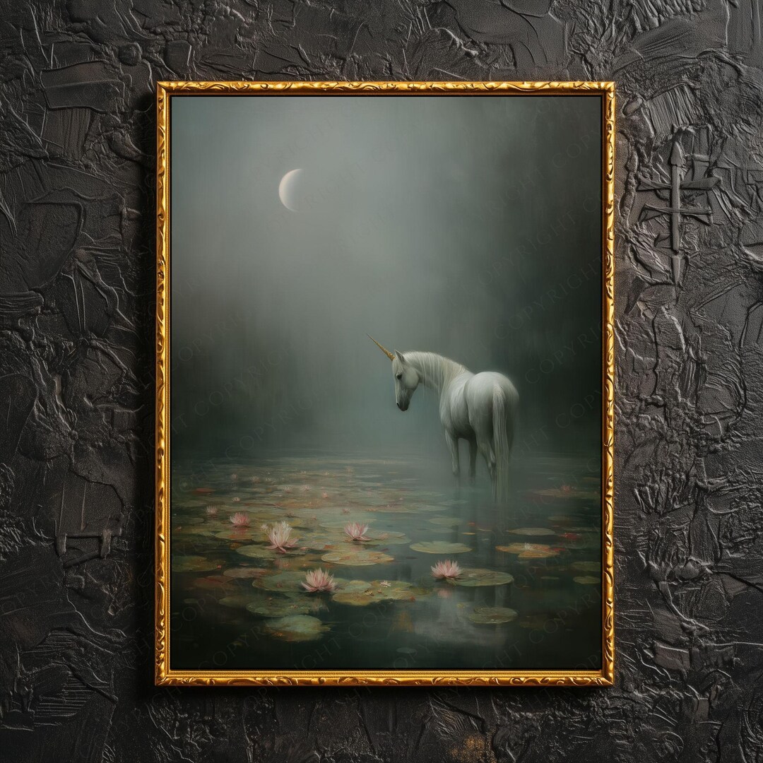 Mistbound Unicorn Wall Art Print
