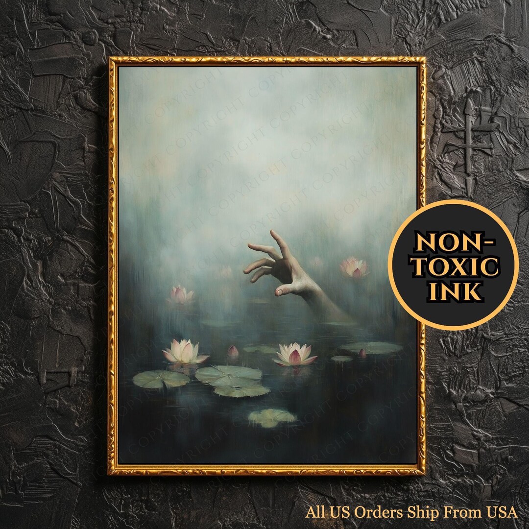 Drowning Hand Wall Art - Arm Sticking up From Underneath Lake Fingers ...