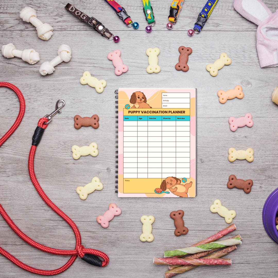 Puppy Vaccination Record Book | Printable Pet Health Tracker | Puppy ...