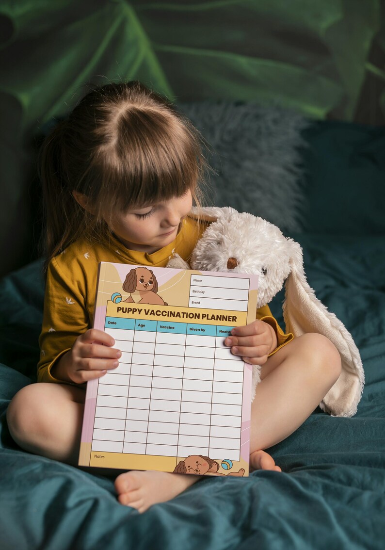 Puppy Vaccination Record Book | Printable Pet Health Tracker | Puppy ...