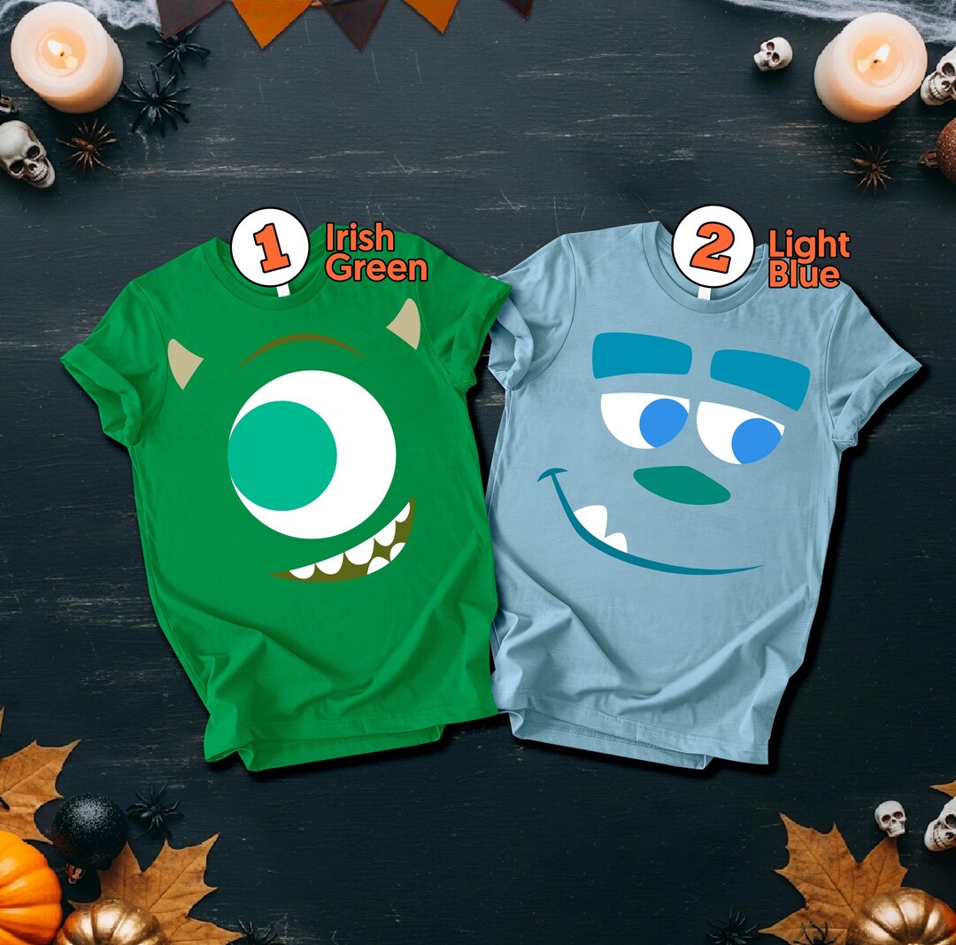 James P. Sullivan & Mike Wazowski Big Face Halloween Costume Shirt ...