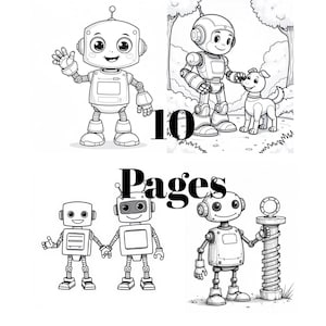 Robot Coloring Book for Kids – 10 Pages – Printable PDF Activity ...