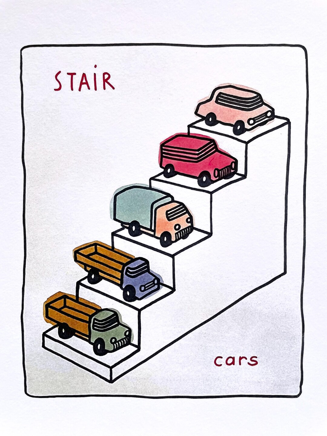 Print A4 From Original Drawing of Toy Cars by KOLYAS - Etsy