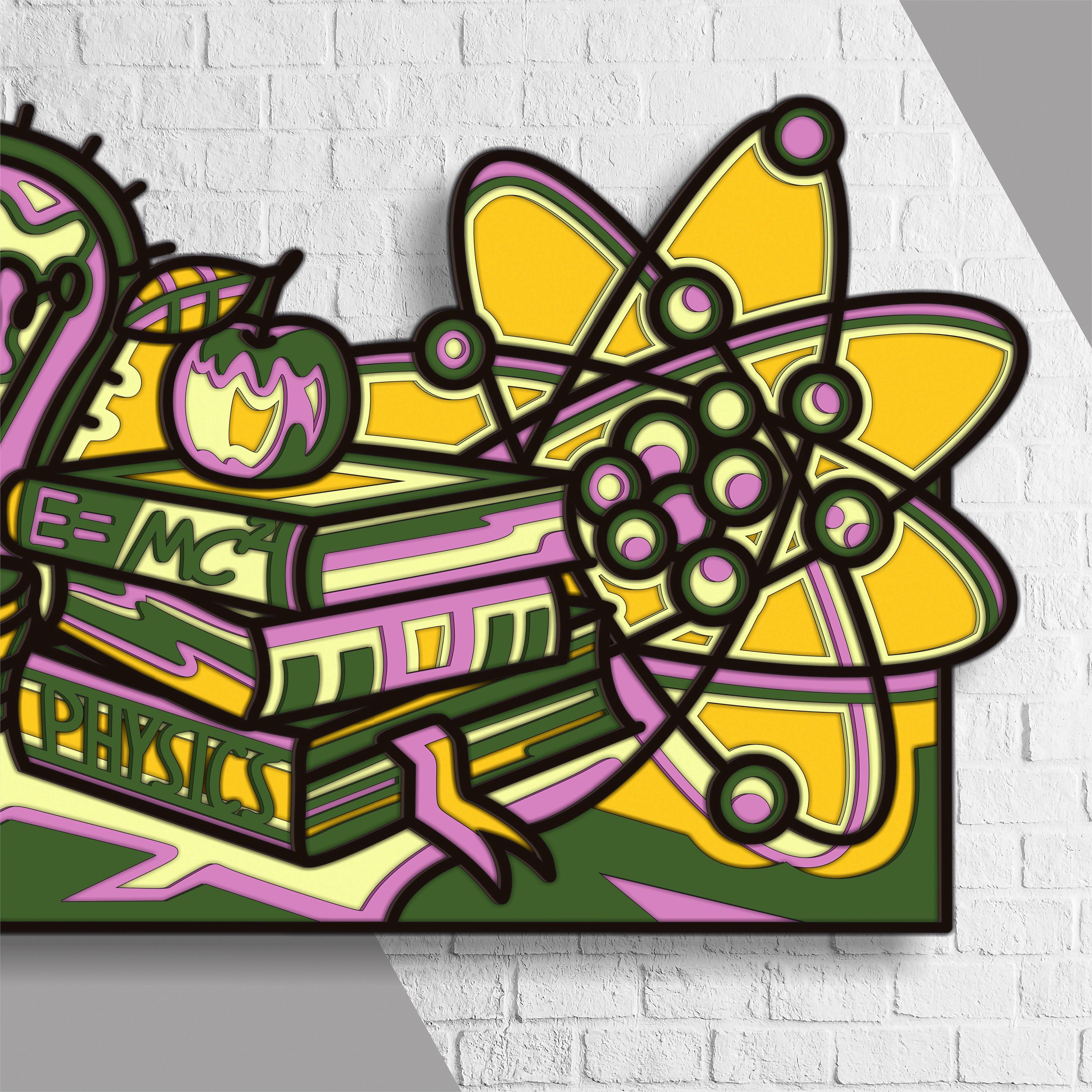 Multilayered Physics SVG CDR AI Formats, Science Design, Professor Art ...