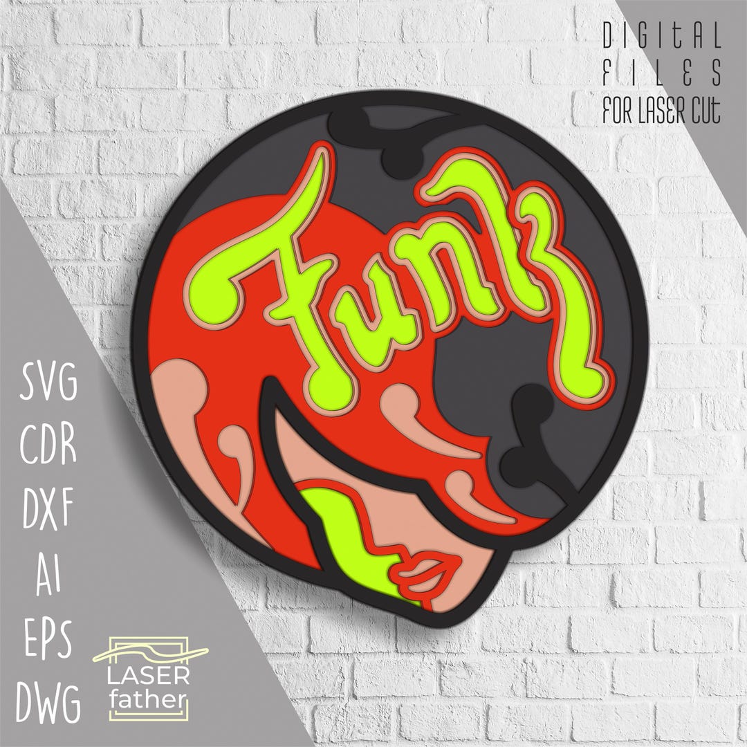 Multilayered Afro Woman Head SVG CDR AI Formats, Funk Music Art, Laser ...