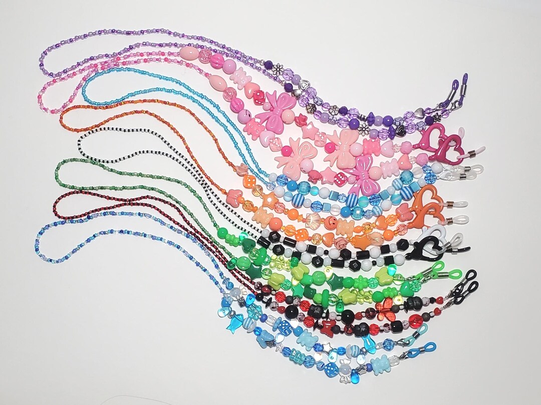 Monochromatic Beaded Glasses Chain - Etsy Australia