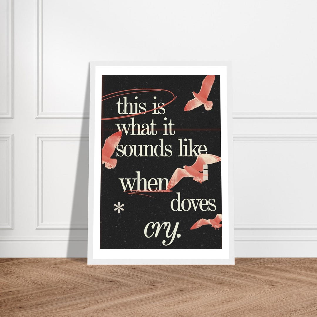 Lyrics Poster Art Print - Prince When Doves Cry - Framed Retro Kitchen ...