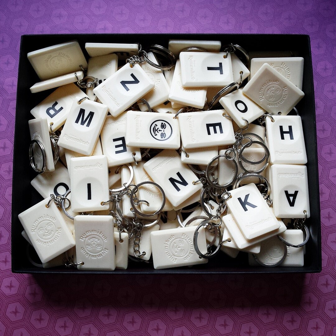 Bulk Rummikub Tile Initial Letter Keychains 10 Pieces or More - Wedding ...