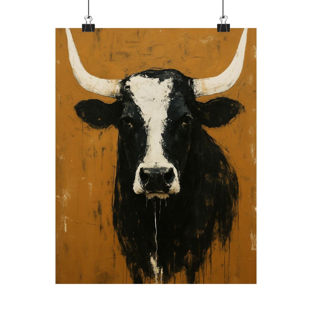 Rustic Cow Print, Farmhouse Western Decor, Neutral Animal Poster - Etsy