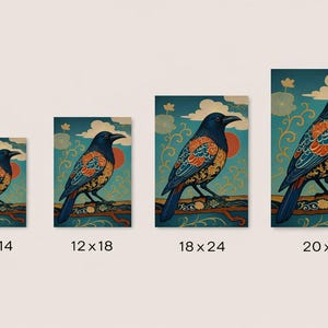 Asian-inspired Crow Wall Art Print, Raven - Etsy