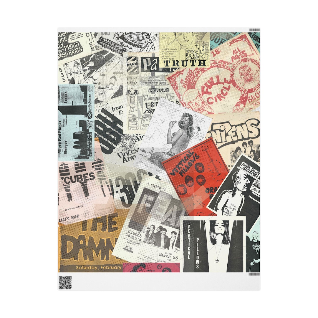 Punk Rock Band Flyer Wrapping Paper, Xerox Collage, Music Lover Gift - Etsy