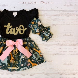 Two Wild Birthday Outfit, Wild One Birthday Outfit, Safari Animals ...